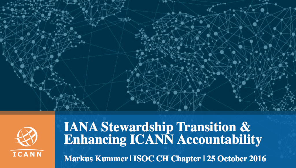 IANA Transition Presentation Available - ISOC Switzerland Chapter